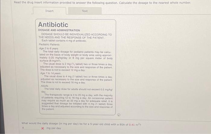 Solved Read the drug insert information provided to answer | Chegg.com