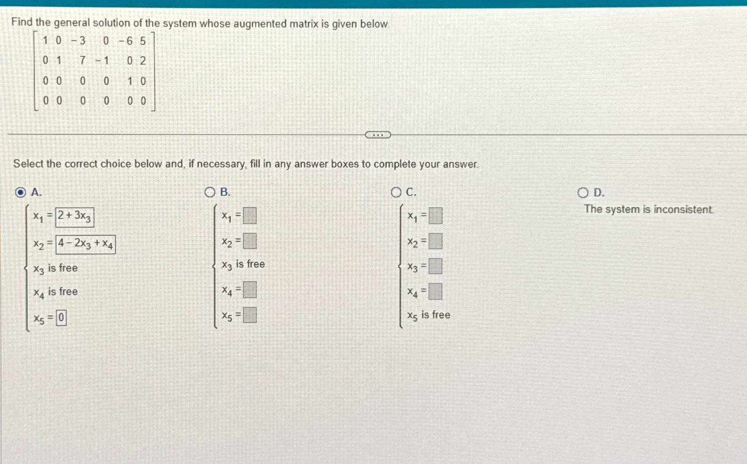 Solved Find the general solution of the system whose | Chegg.com