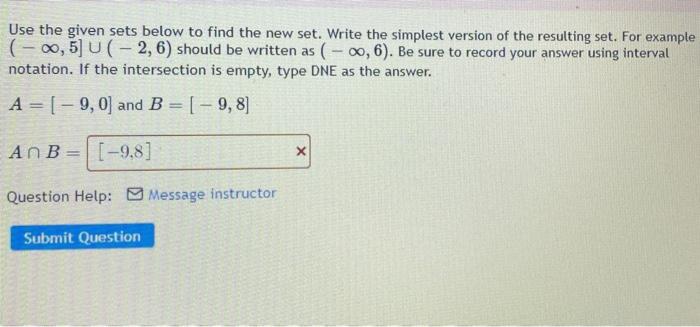 Solved Use the given sets below to find the new set. Write | Chegg.com