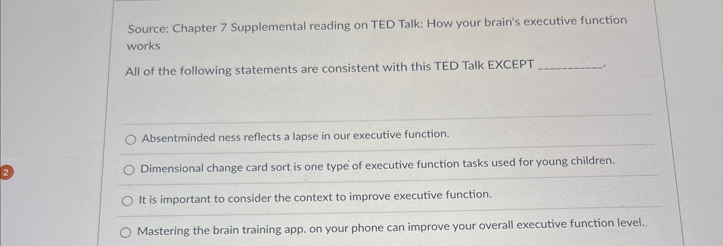 Solved Source: Chapter 7 ﻿Supplemental reading on TED Talk: | Chegg.com