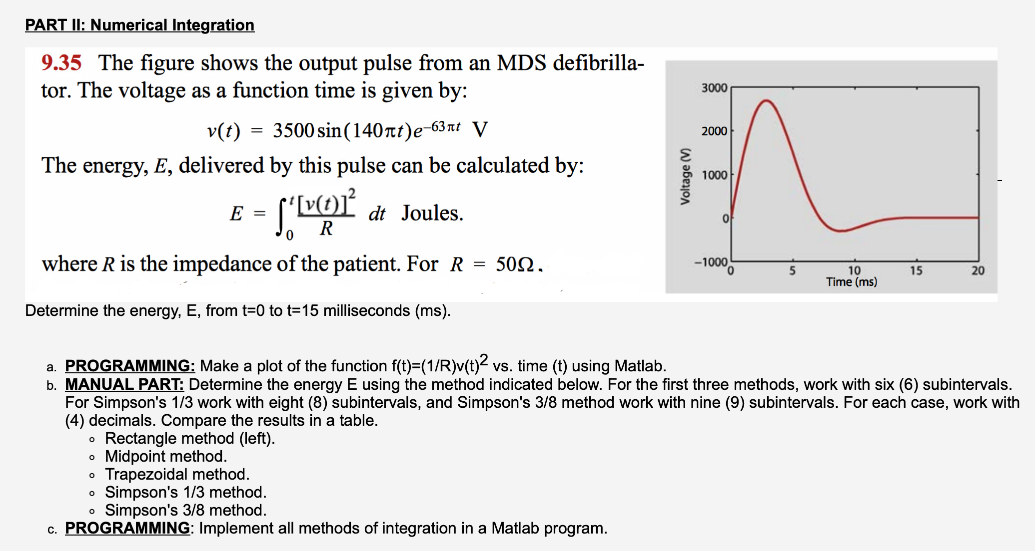 Solved How to implement the methods in a matlab program. | Chegg.com