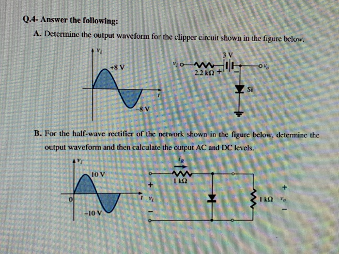 Solved Q.4- Answer the following: A. Determine the output | Chegg.com