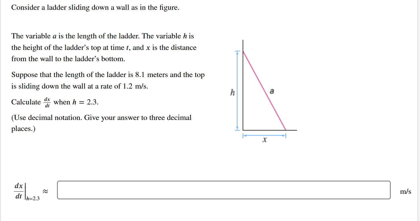 Solved Consider a ladder sliding down a wall as in the | Chegg.com
