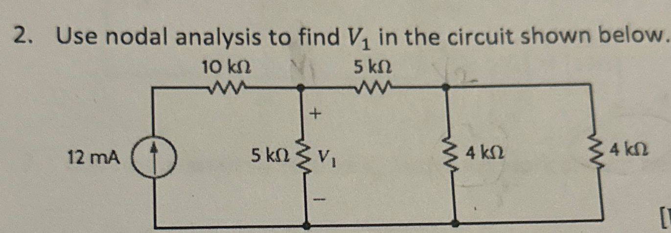 Solved Use nodal analysis to find V1 ﻿in the circuit shown | Chegg.com