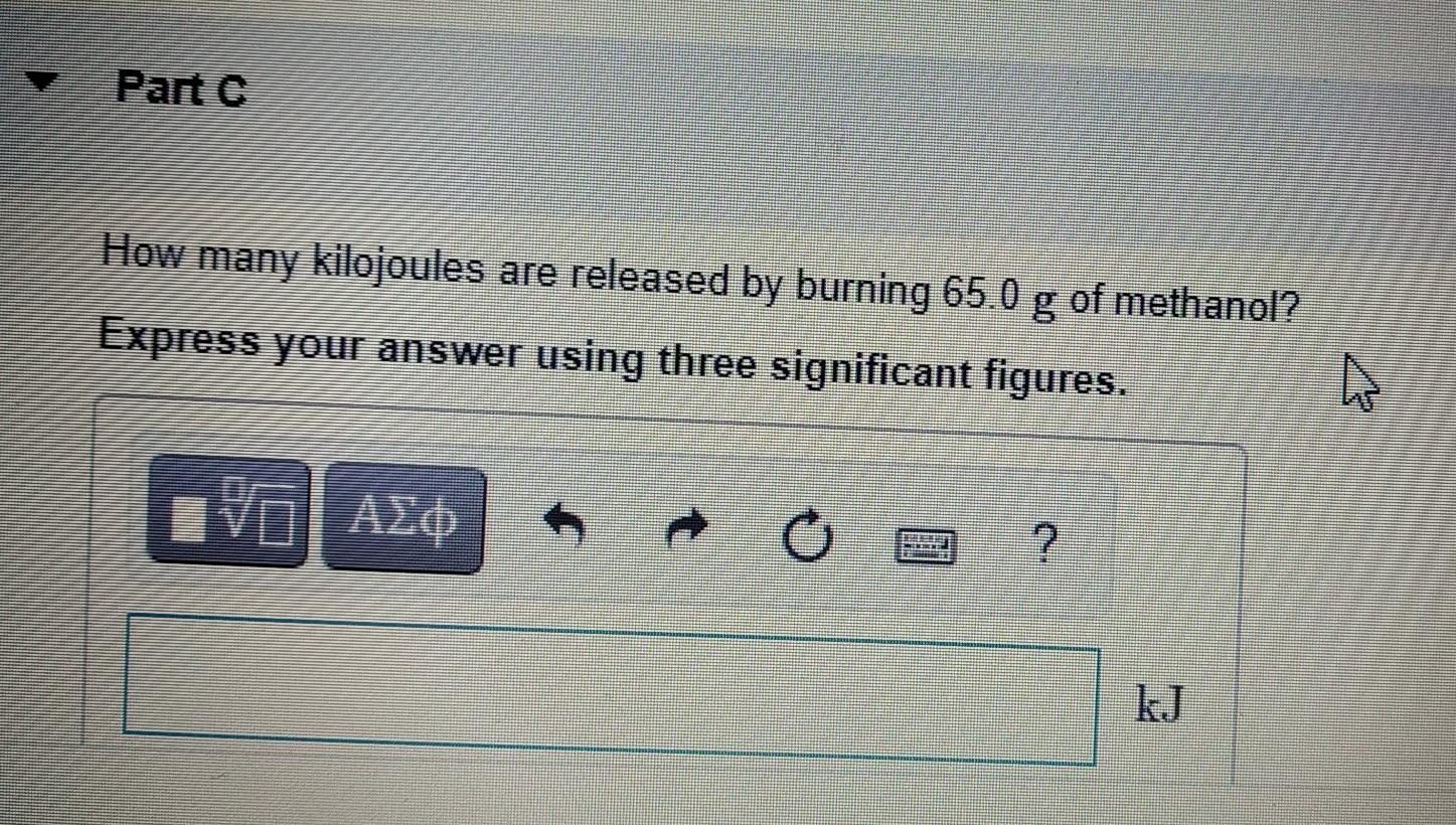 Solved Part C How Many Kilojoules Are Released By Burning
