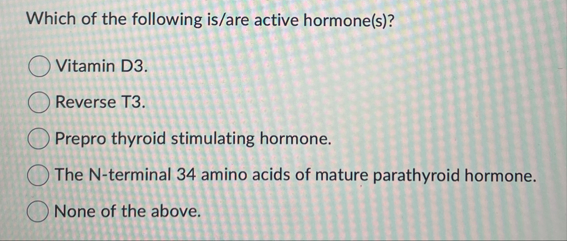 Solved Which of the following is/are active | Chegg.com