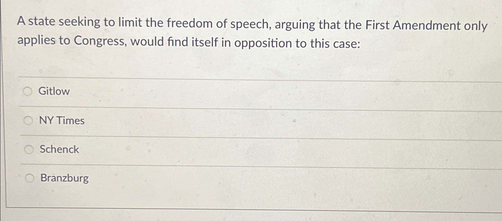 Solved A state seeking to limit the freedom of speech, | Chegg.com