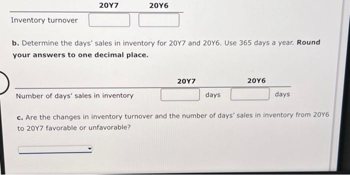 Solved Inventory turnover and number of days' sales in | Chegg.com
