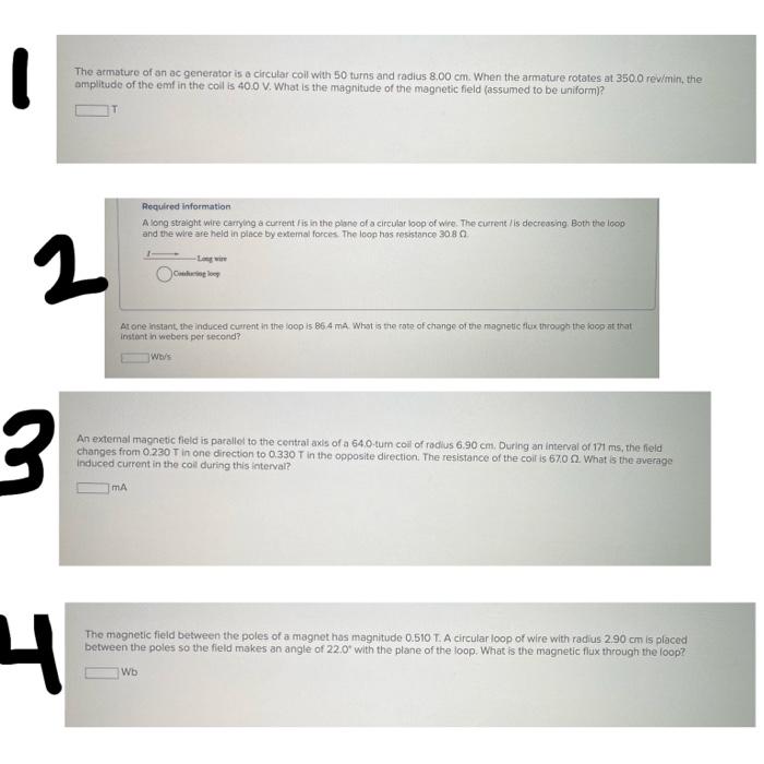 Solved The armature of an ac generator is a circular coll | Chegg.com