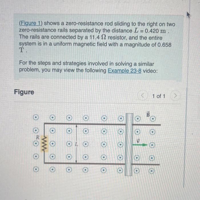 Solved (Figure 1) shows a zero-resistance rod sliding to the | Chegg.com