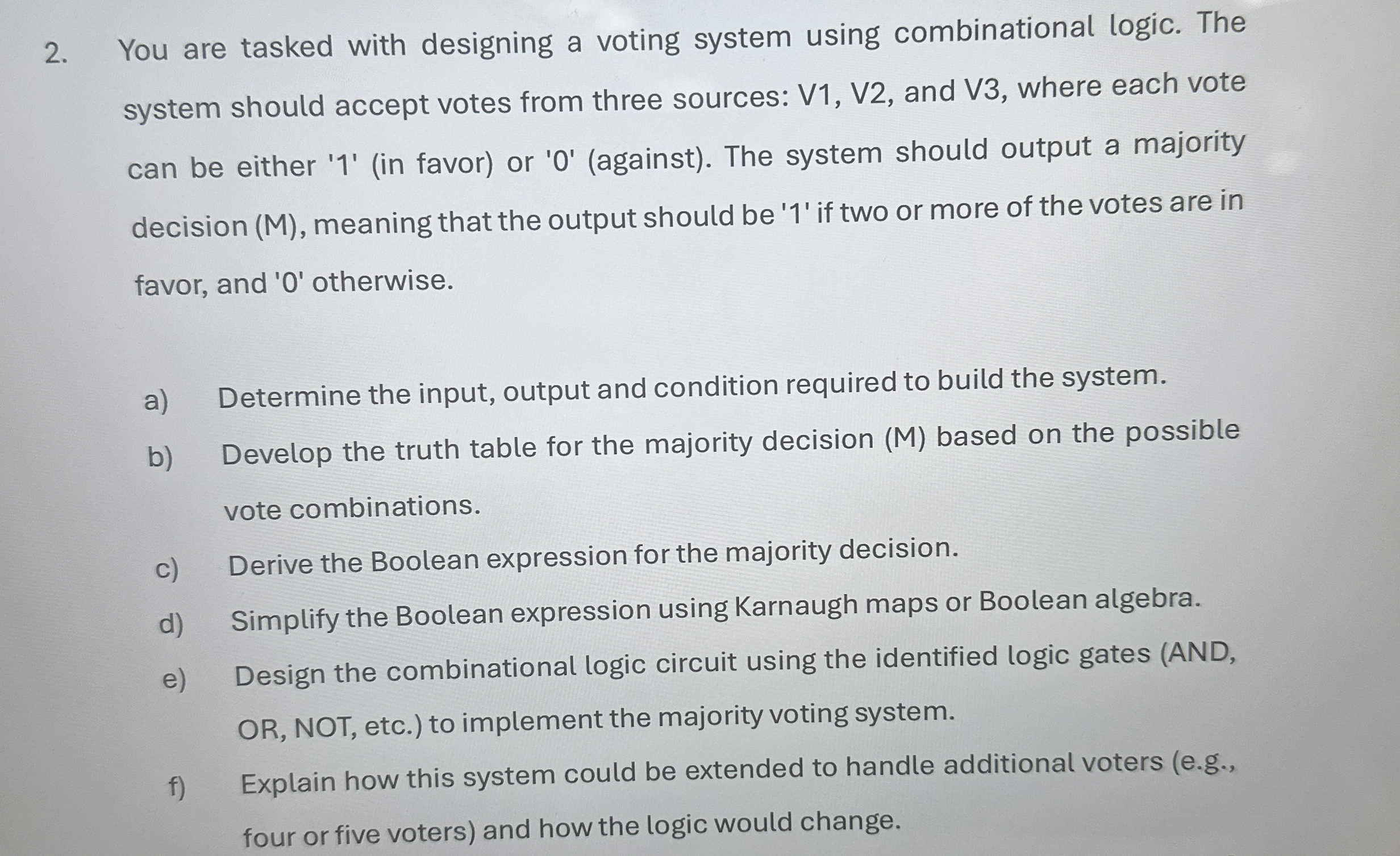 Solved You are tasked with designing a voting system using | Chegg.com