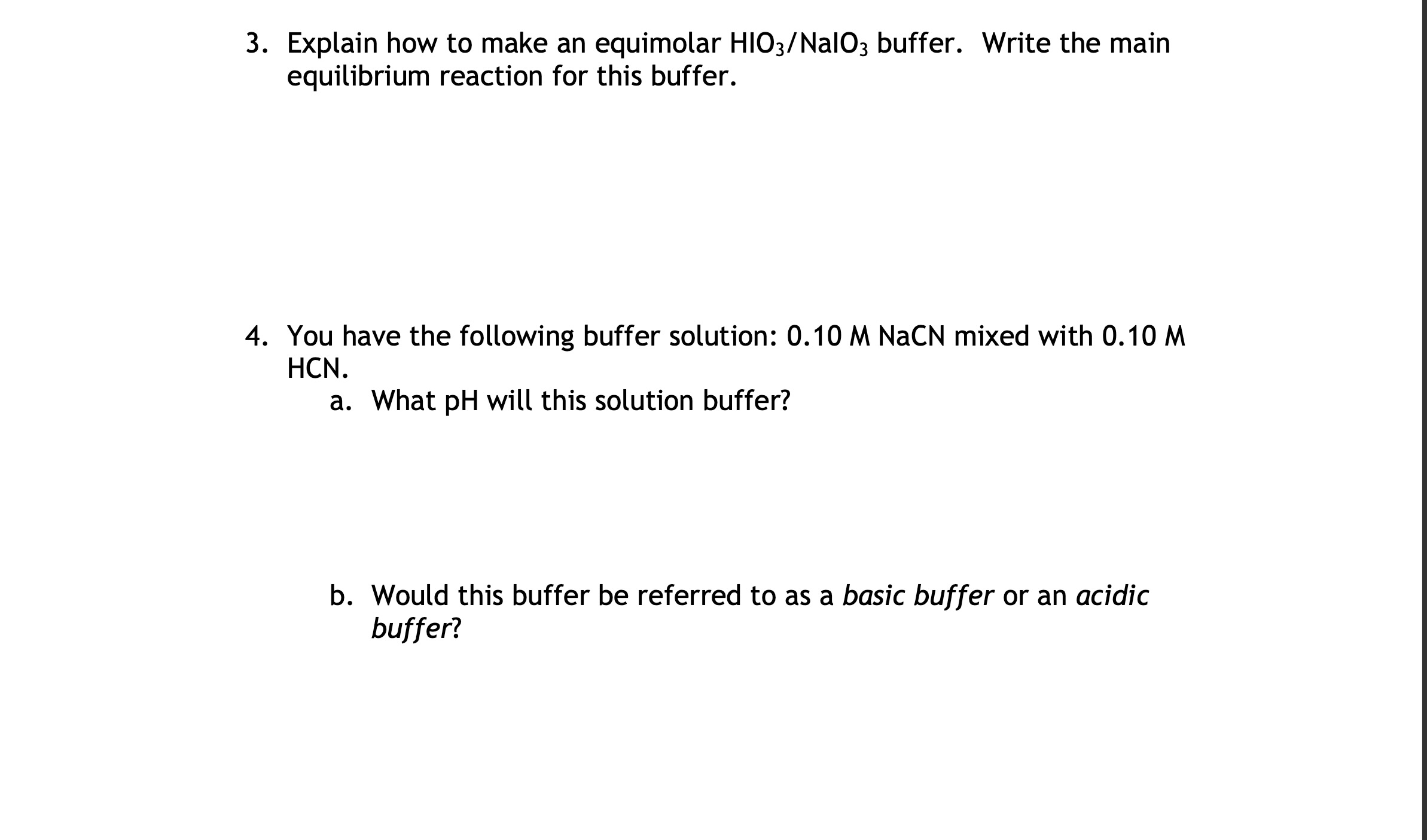 Solved 3. ﻿Explain how to make an equimolar | Chegg.com