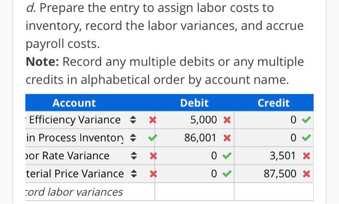 Solved DL variances; journal entries Calista & Lane, CPAs, | Chegg.com
