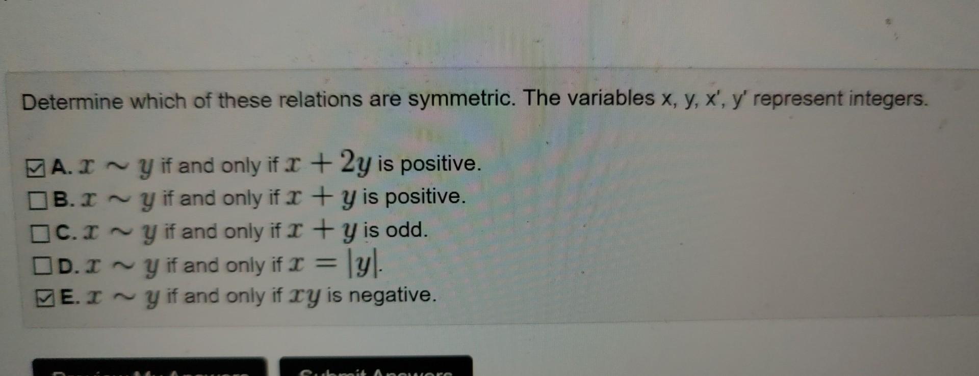 Solved Determine Which Of These Relations Are Symmetric The