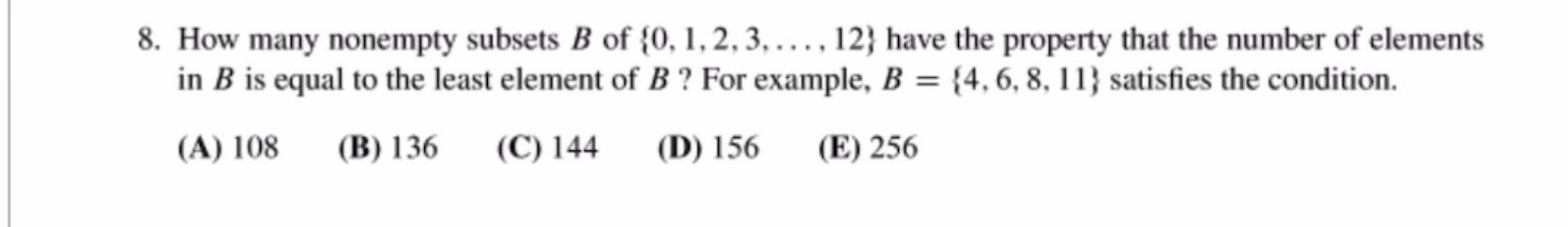 Solved How many nonempty subsets B ﻿of {0,1,2,3,dots,12} | Chegg.com