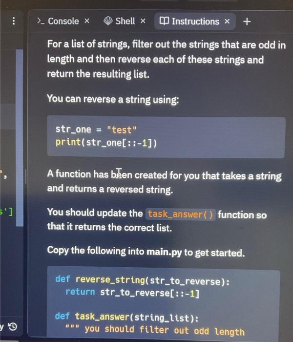 Solved For a list of strings, filter out the strings that | Chegg.com