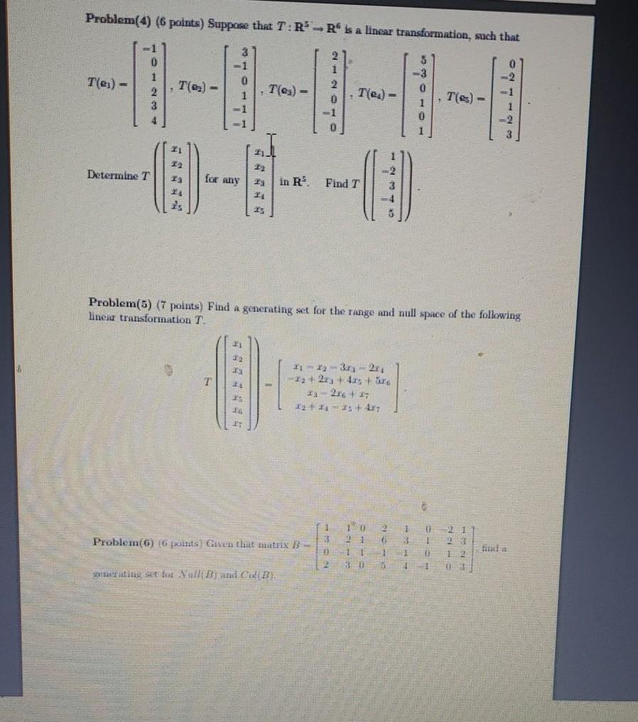 Solved Problem(4) (6 points) Suppose that T:R - R is a | Chegg.com Solved Problem(4) (6 points) Suppose that T:R - R is a | Chegg.com