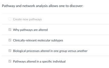 Pathway and network analysis allows one to discover: | Chegg.com
