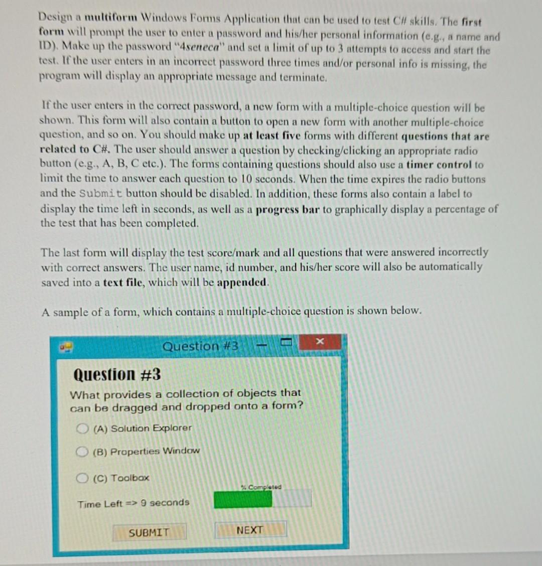 Solved Design a multiform Windows Forms Applicution that can | Chegg.com