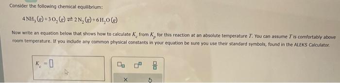 Solved Consider the following chemical equilibrium: 4NH3( | Chegg.com