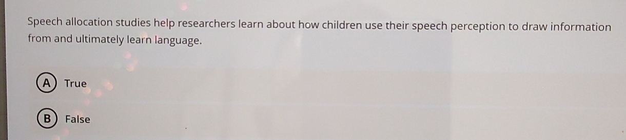 Solved Speech allocation studies help researchers learn | Chegg.com