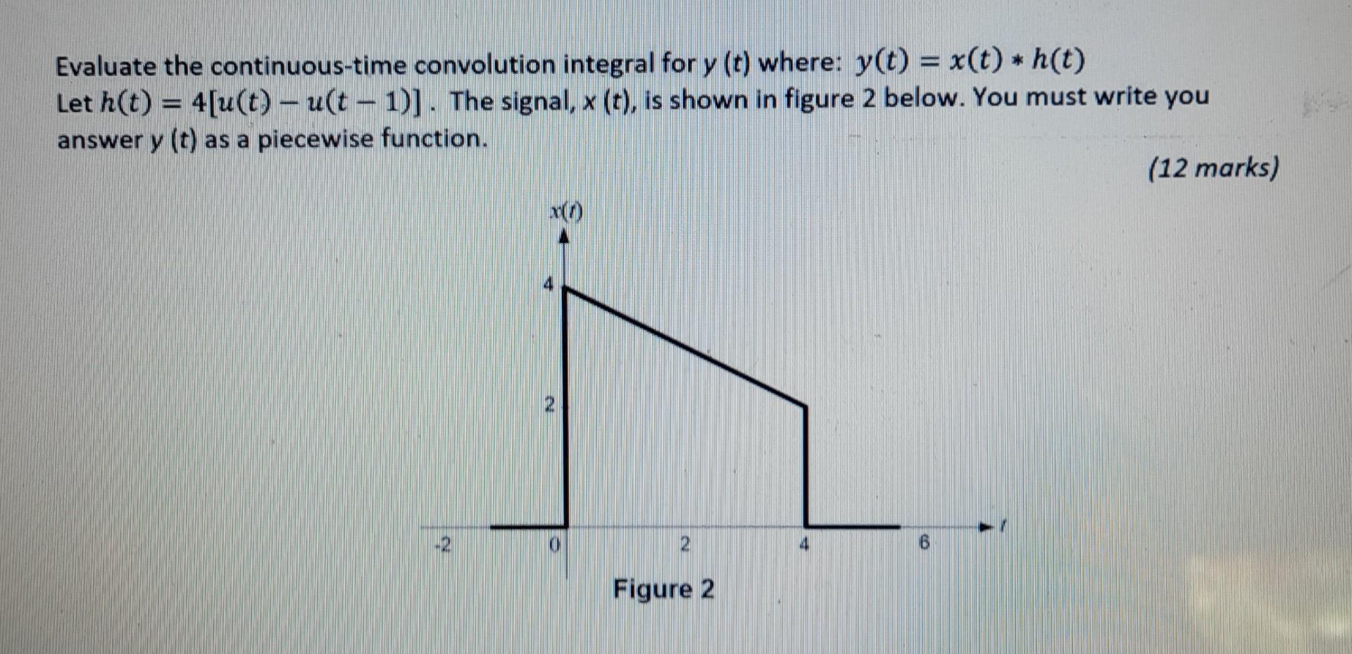 Solved Evaluate the continuous-time convolution integral for | Chegg.com
