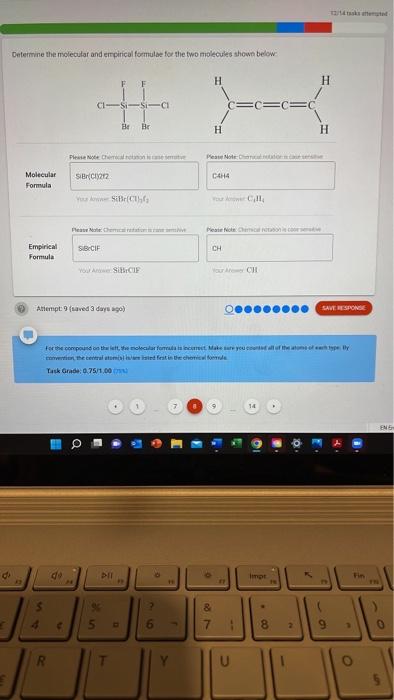 Solved Deterime the molecular and empiricul fombla for the | Chegg.com