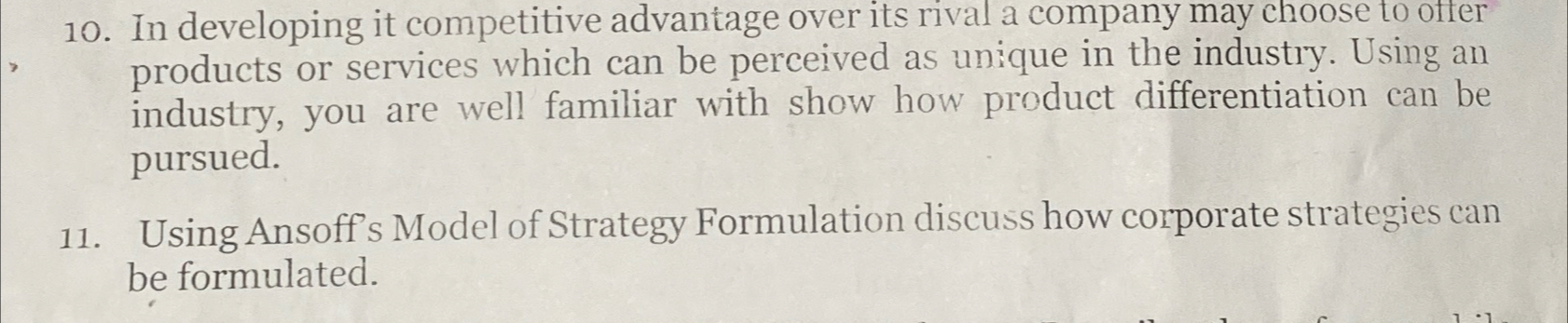 Solved Using Ansoff's Model of Strategy Formulation discuss | Chegg.com