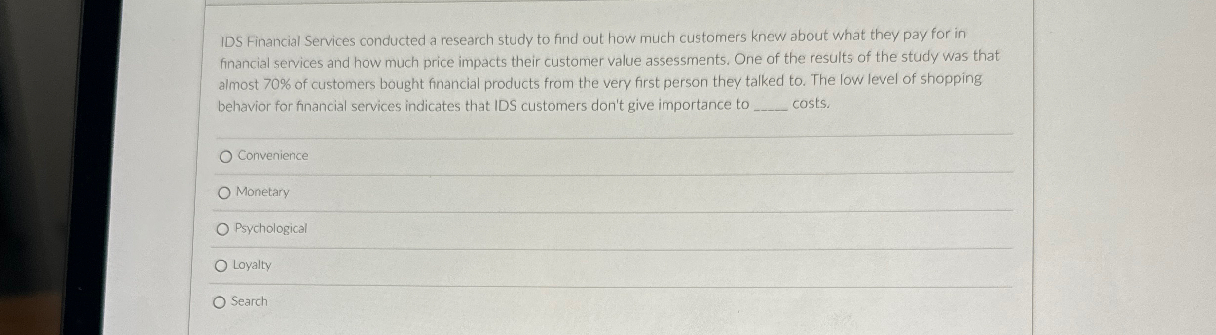 Solved IDS Financial Services conducted a research study to | Chegg.com