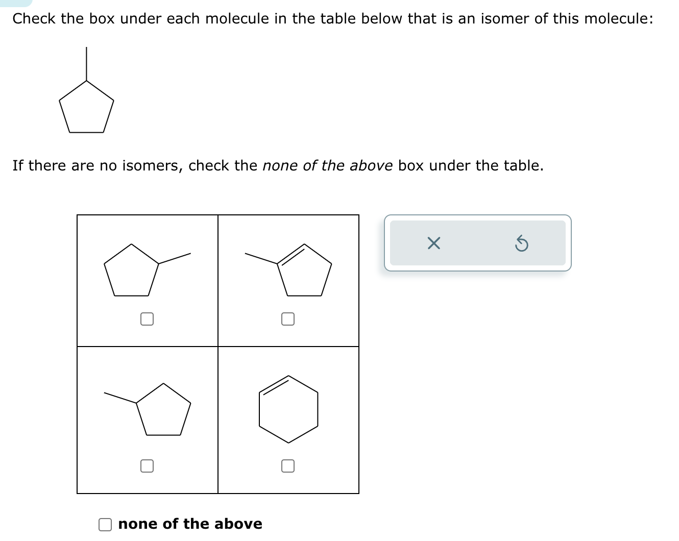 Solved Check the box under each molecule in the table below | Chegg.com