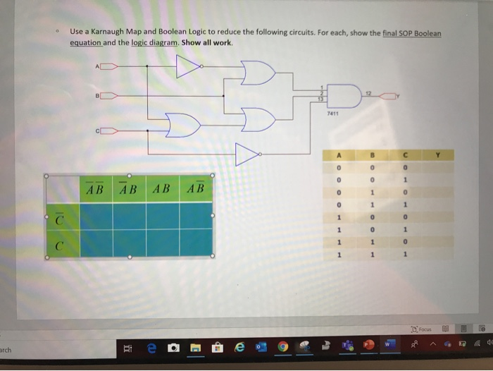 Solved • Use a Karnaugh Map and Boolean Logic to reduce the | Chegg.com