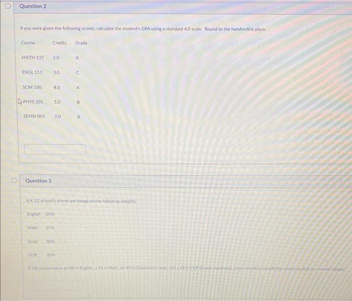 Solved If you were glven the following scores, calculate the | Chegg.com