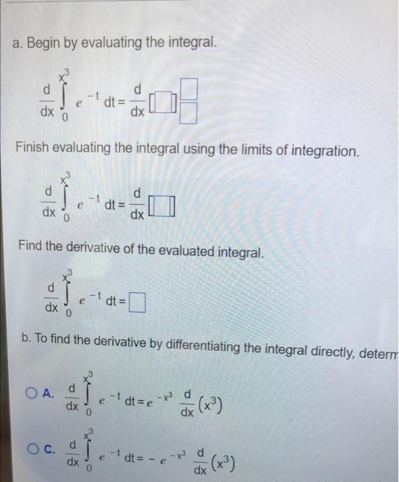 Solved to е dx d -t Find dt using the method indicated. 0 a. | Chegg.com