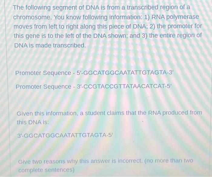 Solved The following segment of DNA is from a transcribed | Chegg.com Solved The following segment of DNA is from a transcribed | Chegg.com