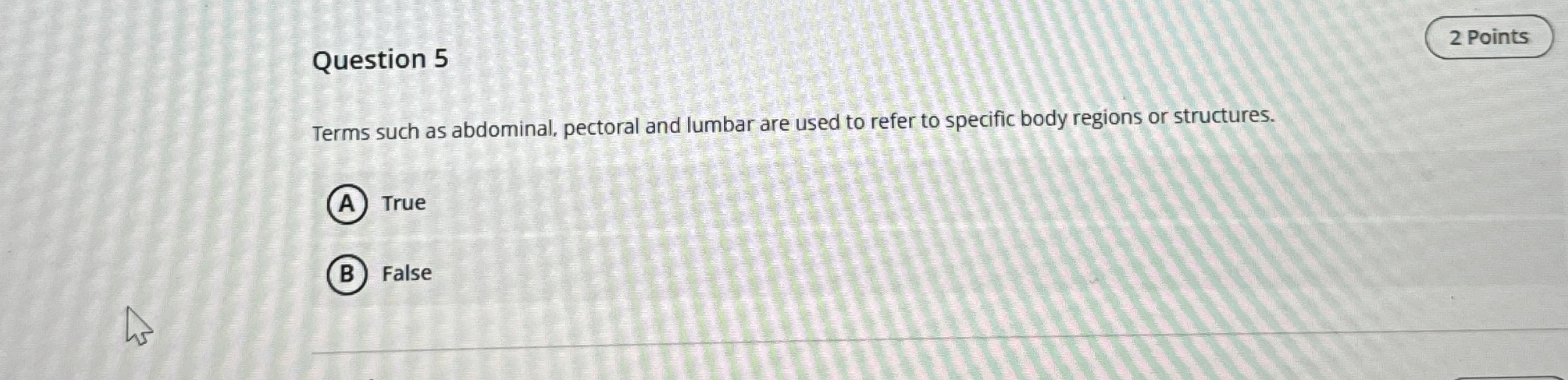 Solved Question 5Terms such as abdominal, pectoral and | Chegg.com