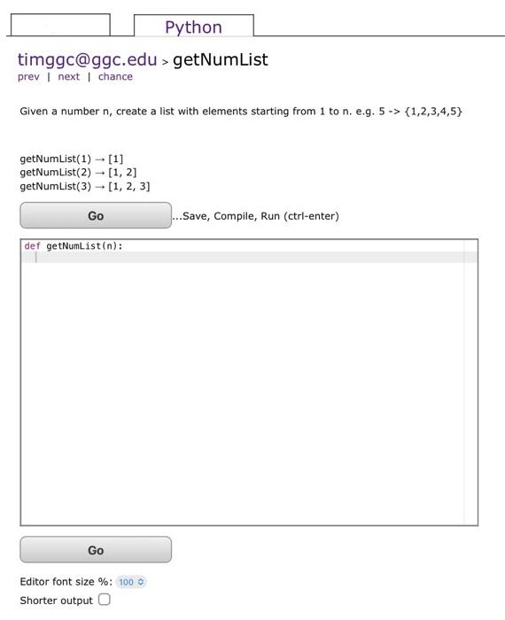 Solved python Given a number n, create a list with elements | Chegg.com
