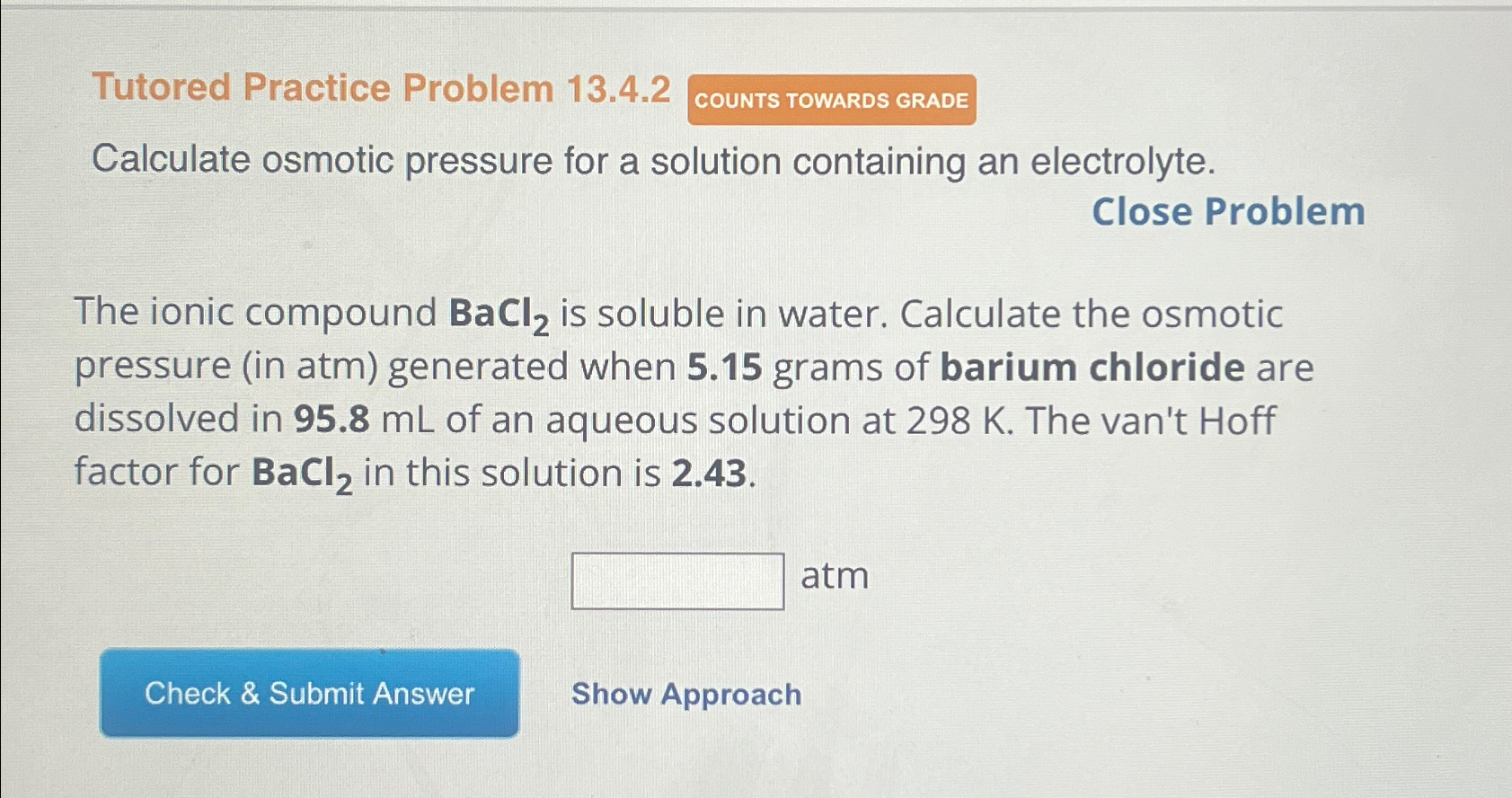 Solved Tutored Practice Problem 13.4.2COUNTS TOWARDS | Chegg.com