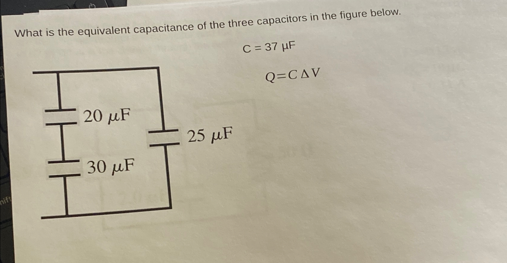 Solved What is the equivalent capacitance of the three | Chegg.com