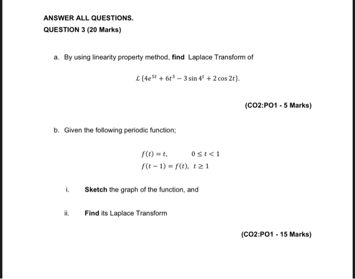 Solved ANSWER ALL QUESTIONS. QUESTION 3 (20 Marks) a. By | Chegg.com
