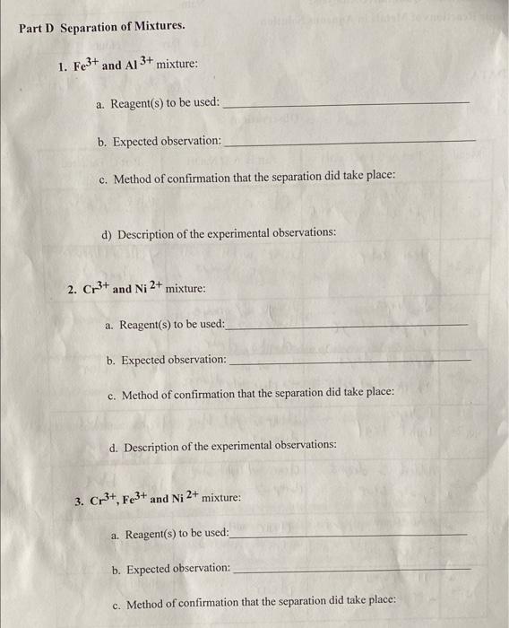 Separation of Two Component Mixtures. Devise a method | Chegg.com