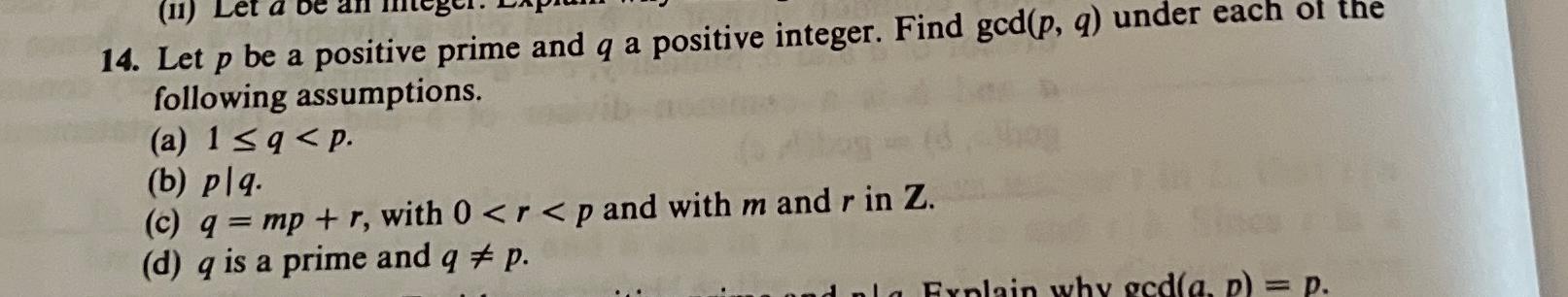 Solved Let p ﻿be a positive prime and q ﻿a positive integer. | Chegg.com