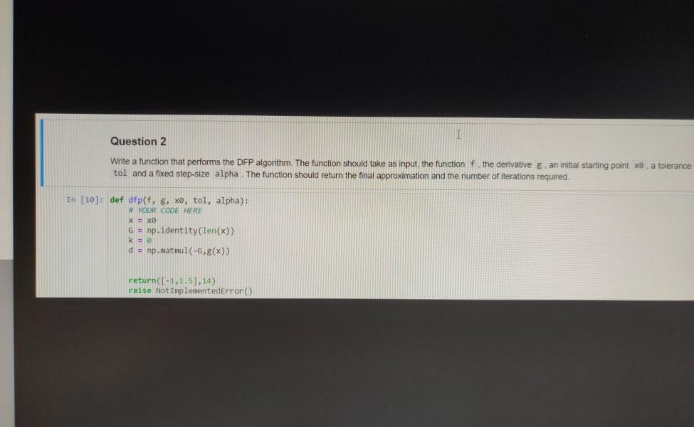 Solved Question 2 Write A Function That Performs The Dfp