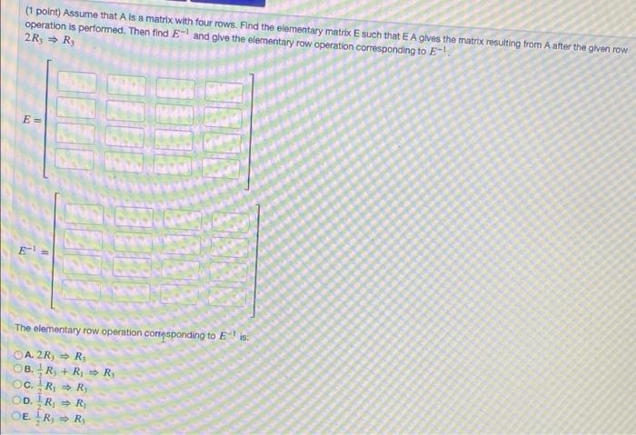 Solved (1 point) Assume that A is a matrix with three rows. | Chegg.com