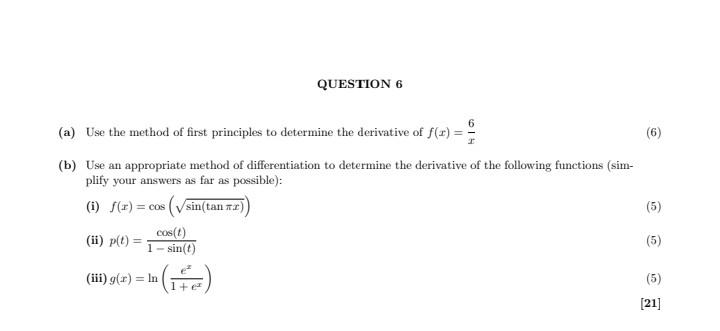 Solved (a) Use the method of first principles to determine | Chegg.com