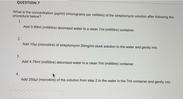 Solved What is the concentration (pg/ml) (micrograms per | Chegg.com