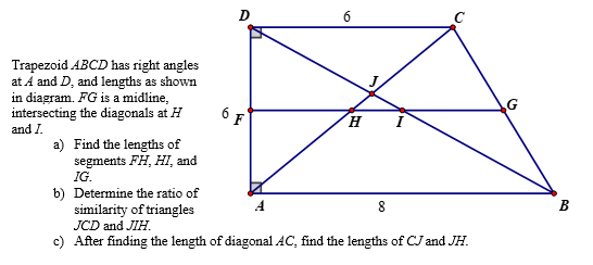 Solved Trapezoid ABCD has right anglesat ﻿A and D, ﻿and | Chegg.com