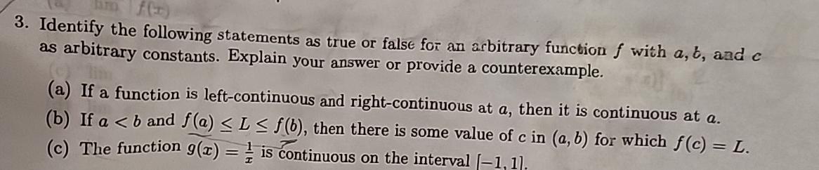 Solved Identify the following statements as true or false | Chegg.com
