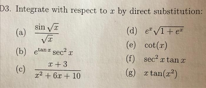 Solved 3. Integrate with respect to x by direct | Chegg.com