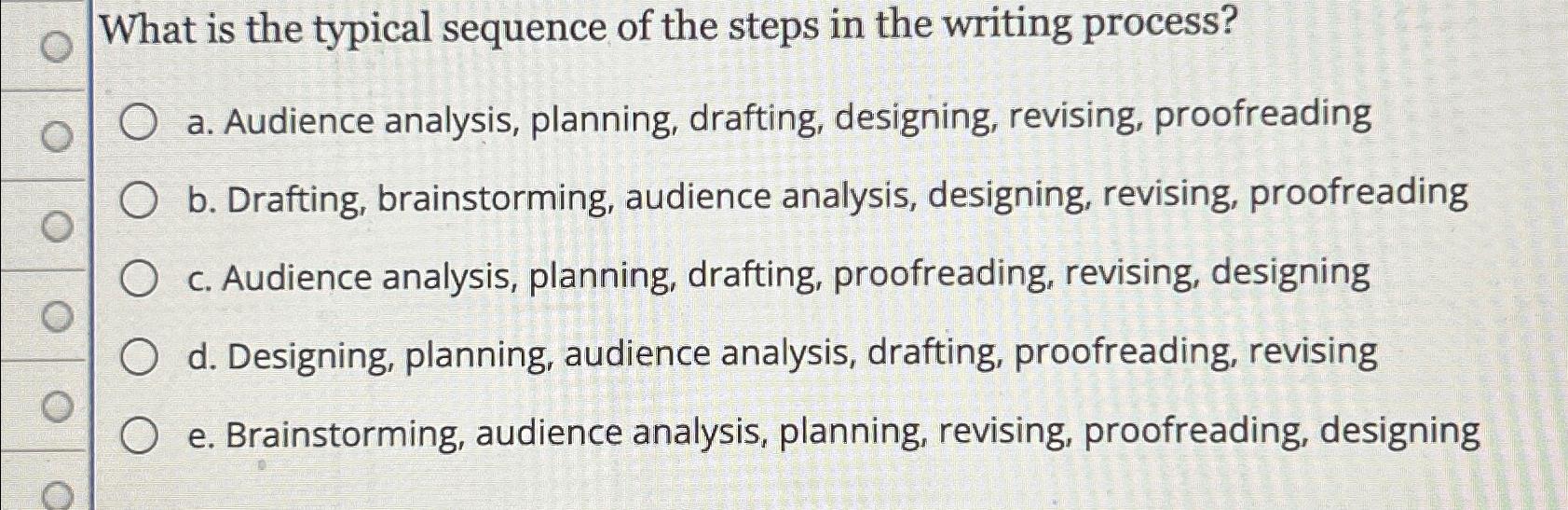 Solved What is the typical sequence of the steps in the | Chegg.com