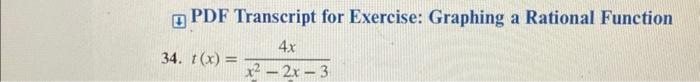 PDF Transcript for Exercise: Graphing a Rational | Chegg.com